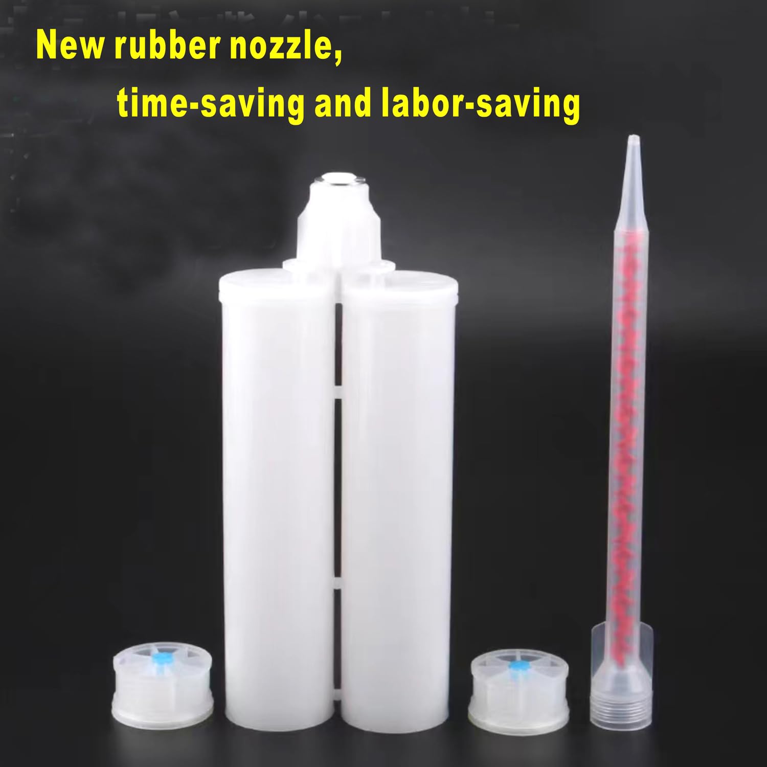 ANZHUO Dual Barrel Mixing Nozzle, 20 Double epoxy Spray Gun nozzles, Suitable for 200ml and 400ml Manual Ink cartridges (20 Pieces)