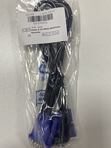 ENUODA Blue VGA Cable 15 Pin Male to Male Plug Computer Monitor Cable Wire Cord，4.9 Feet