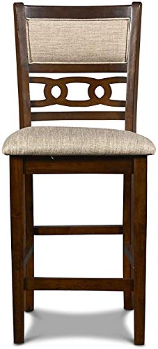 New Classic Furniture Gia 5-Piece Round Counter Height Dining Set with 1 Dining Table and 4 Chairs, 42-Inch, Cherry