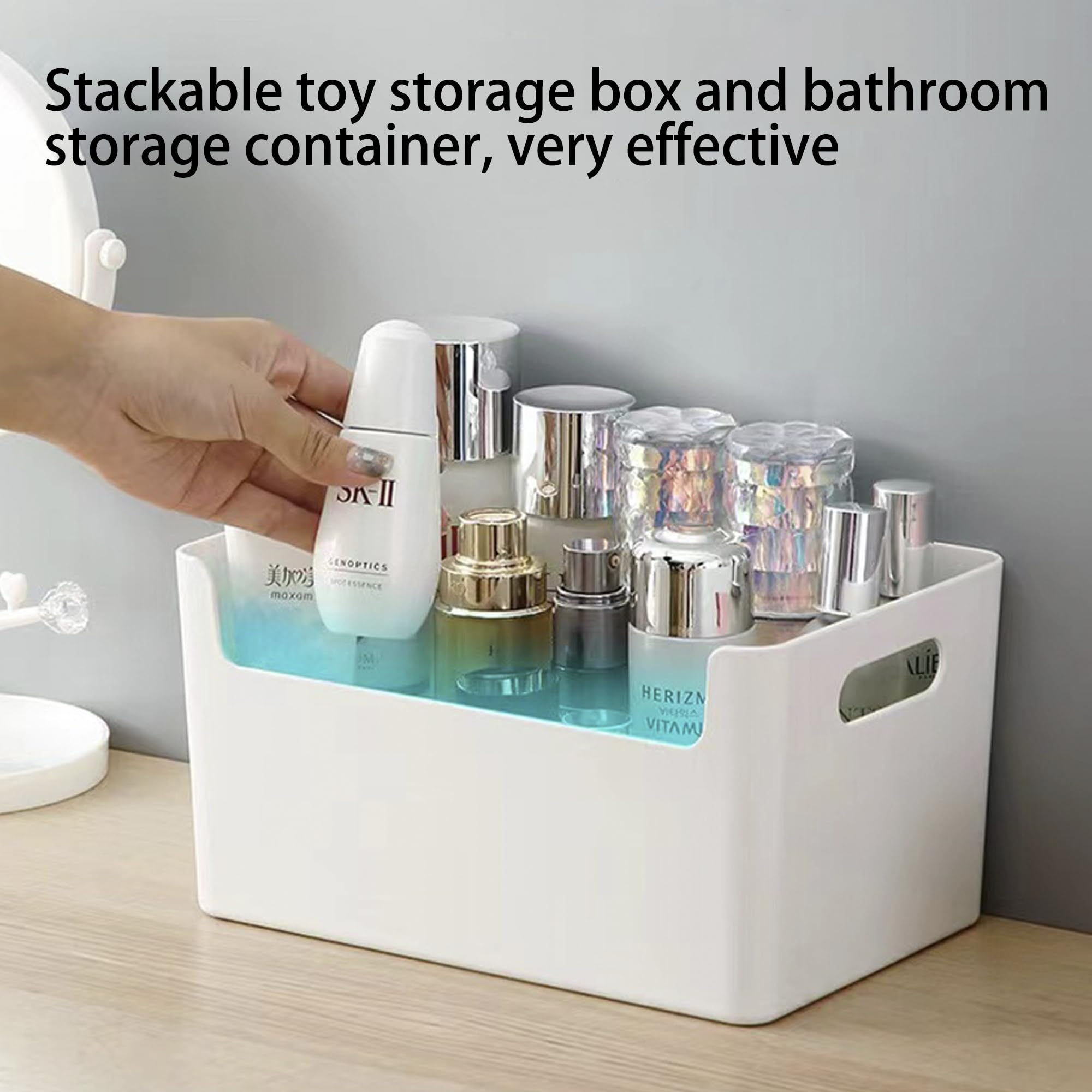 AJbells White Pantry Organization and Storage Baskets Plastic Storage Bins Open Storage Organizing Bins for Classroom, Office, School, Shelves,Pack of 2/4/6 (2, 13.39βx9.45βx5.51β)