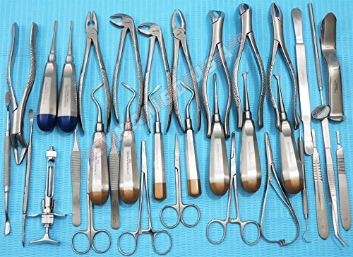 New German Stainless 74 PCS Oral Dental Extraction EXTRACTING Elevators Forceps