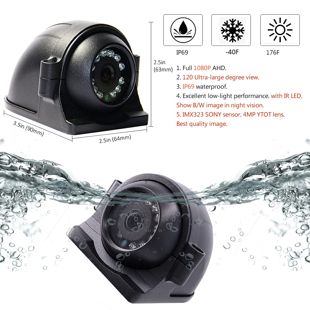 JOINLGO 4CH GPS 4G WiFi 1080P SSD/SD Drive Mobile Vehicle Car DVR mdvr Video Recorder Kit Remote Live View on Web/Phone 4pcs Side Rear View IR Camera 7 inch Monitor for Truck Bus Van