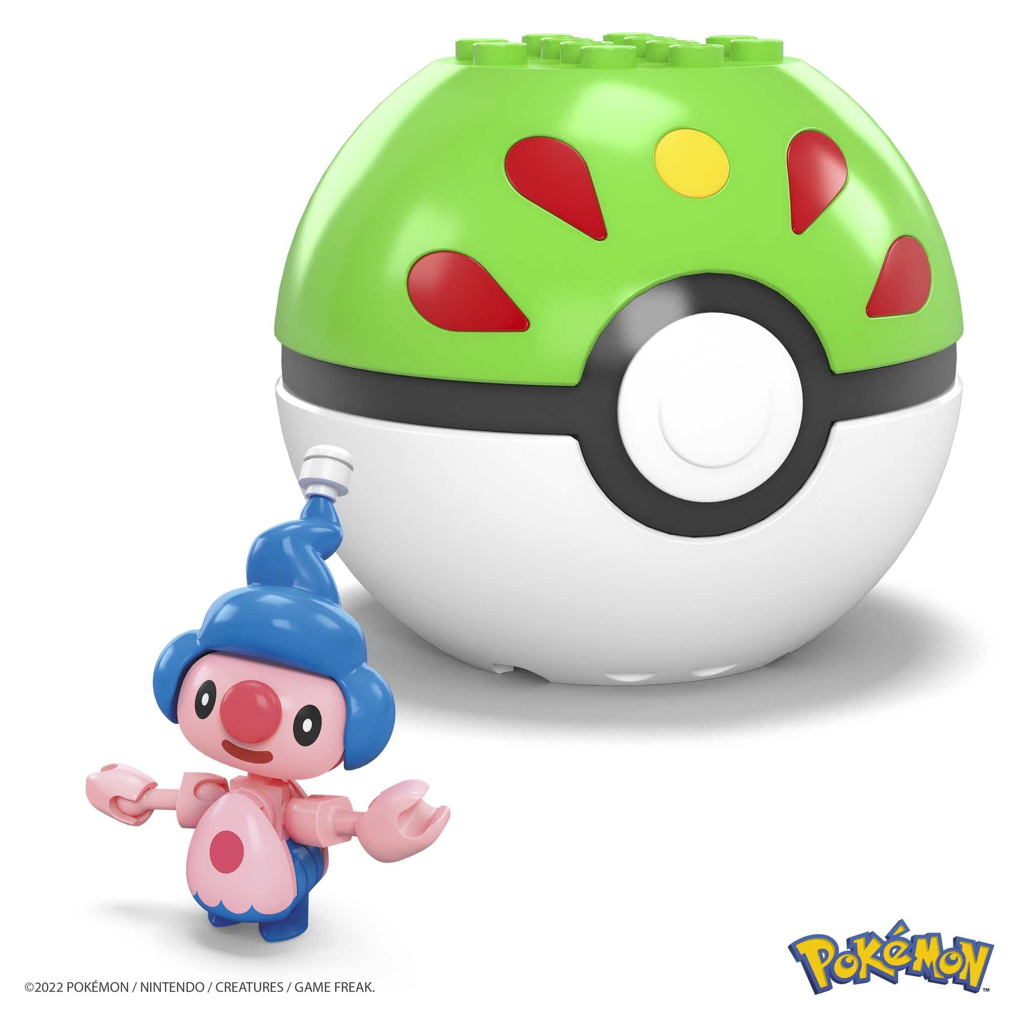Mega Pokemon Mime Jr. Building Set with 24 Compatible Bricks and Pieces and Poke Ball, Toy Gift Set for Ages 6 and up