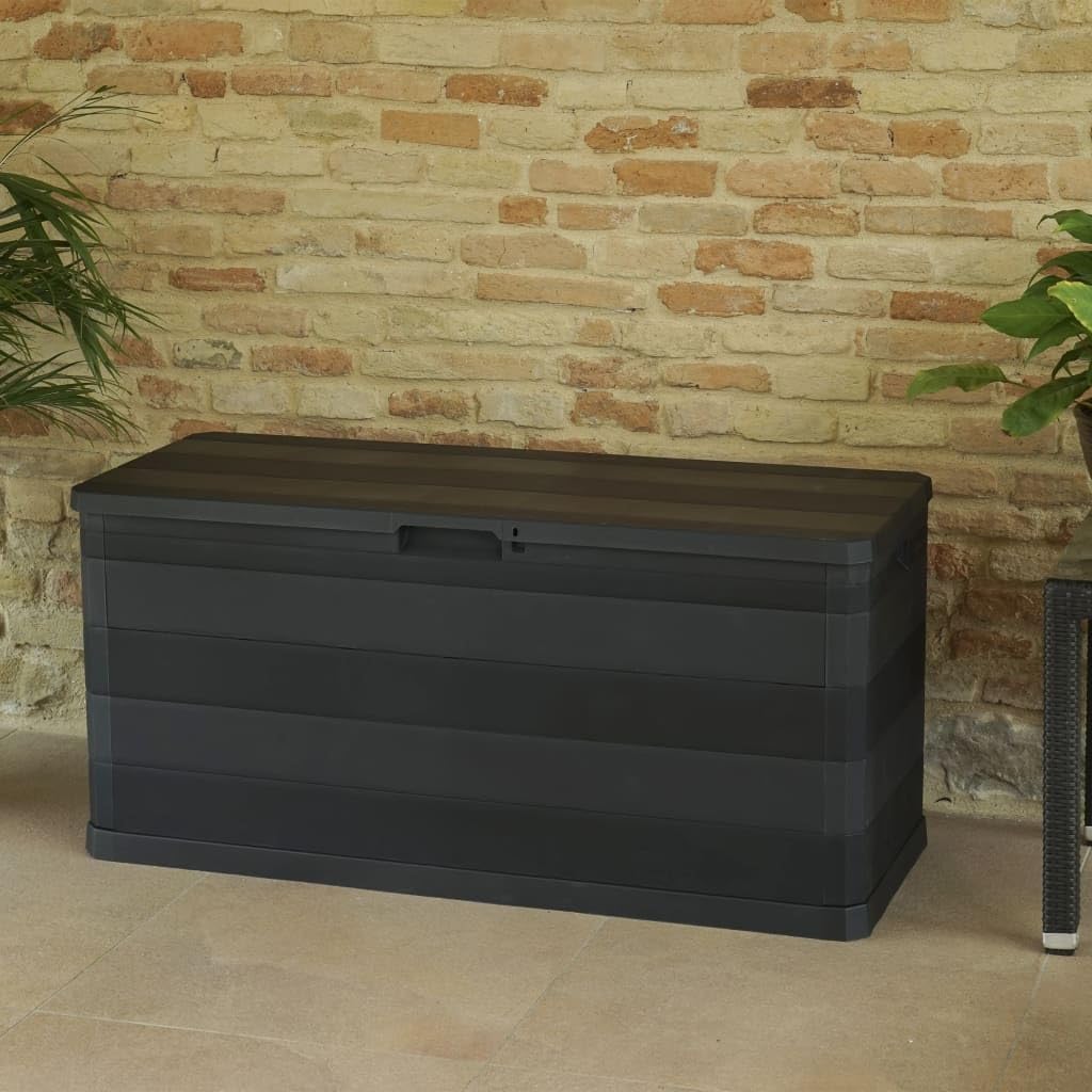 vidaXL Outdoor Storage, Deck Box with Lid, Patio Cabinet, Storage Chest for Outdoor Cushions Throw Pillows Garden Tools Pool Supplies, Black