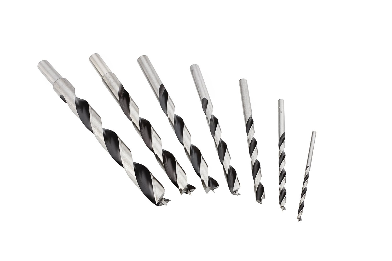 Fisch Fsf-320791 Brad Pt. Drill Bit 7Piece Set Chrome Vanadium Includes 1/8, 3/16, 1/4, 5/16, 3/8, 7/16 & 1/2" (01200007K01)