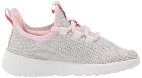 adidas Cloud Foam-Pure Running Shoe, White/White/Clear Pink, 4.5 US Unisex Big Kid