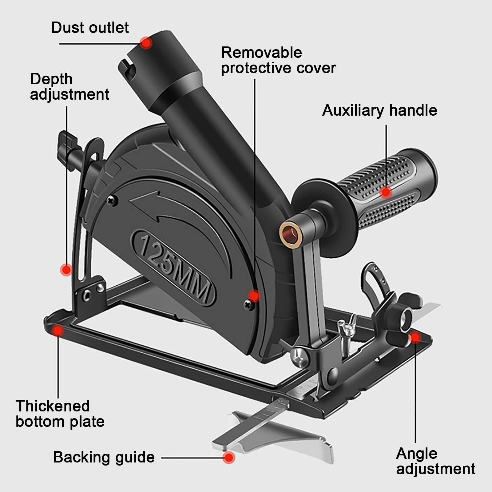 Angle Grinder Holder 45 Degree Adjustable Angle Grinder Accessories Cover for Safely Cutting and Grooving (1× Base Bracket 1× Ruler)