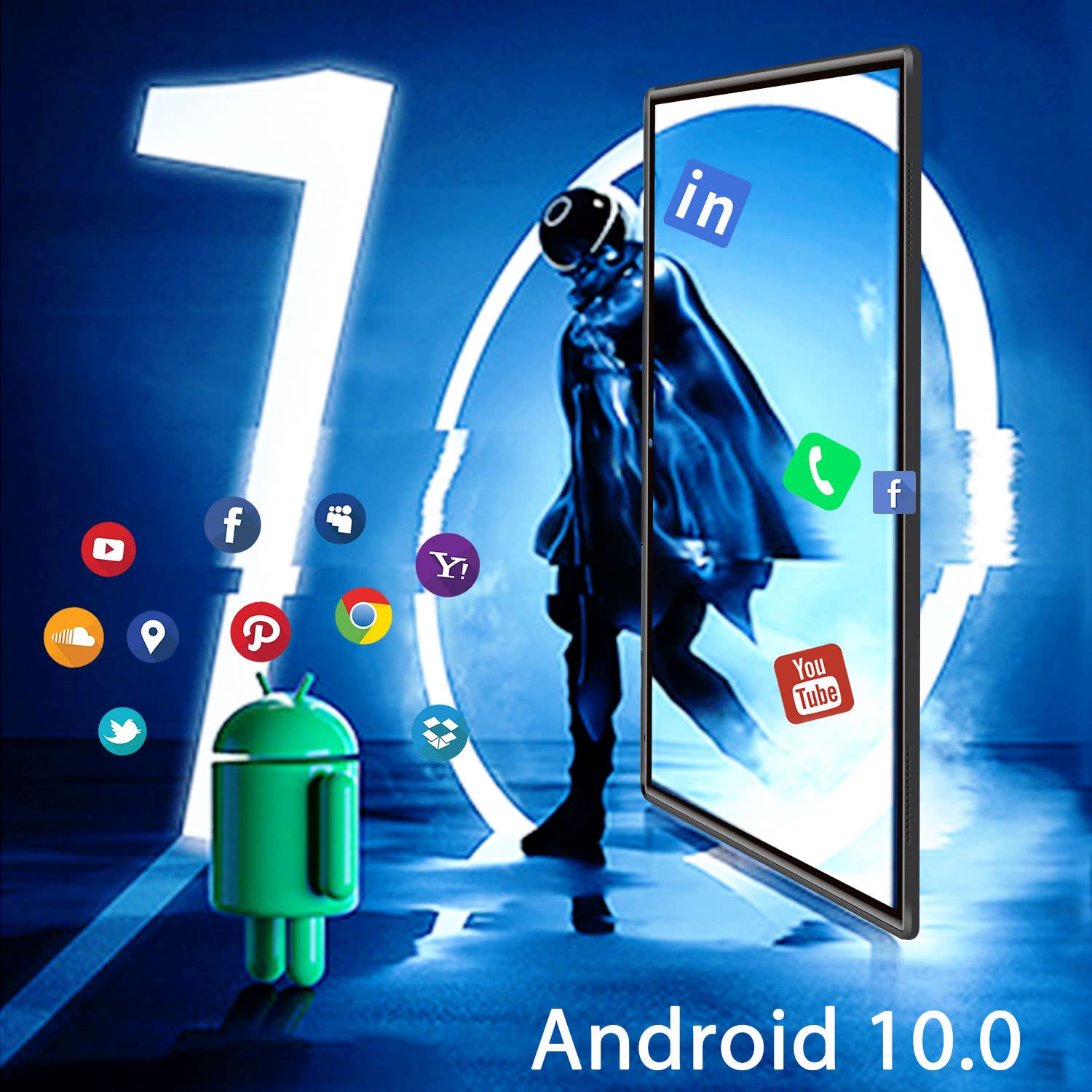 AOYODKG 2023 Upgraded Tablet 10", Android 10 Tablet with Keyboard 128G ROM Storage,4G Cellular Tablet with Sim Card Slot,Octa-Core 1.8Ghz Tablet 10.1 inch,13MP Dual Cameras,GPS Bluetooth WiFi Tablet