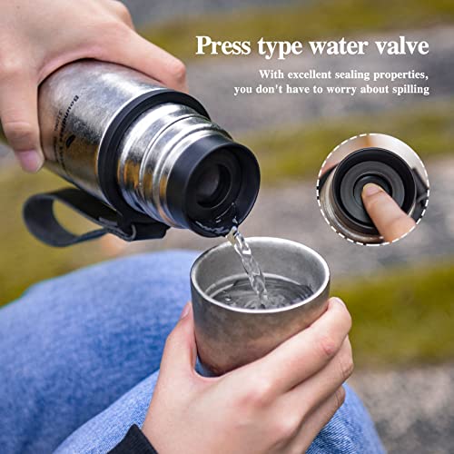 Boundless Voyage Titanium 17 fl oz/510ml Vacuum Water Bottle Double-Walled Lightweight Coffee Bottle Leak-Proof Sport Bottle for Travel Outdoor Office