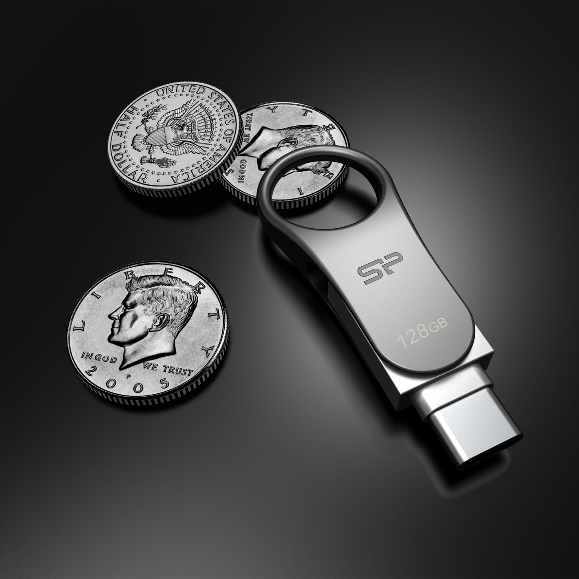 Silicon Power C80 64GB Flash Drive Type C Swivel Dual Flash Drive (USB-A 3.0 / USB-C) Ready for Smartphones, Tablets and New MacBook (SP064GBUC3C80V1S)