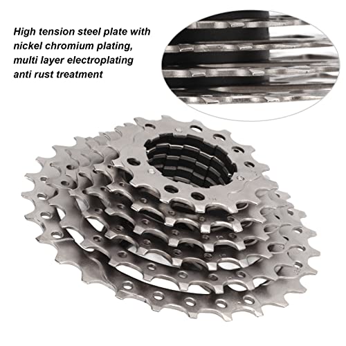 8 Speed 11‑28T Cassette, 8 Speed Flywheel Smoother Shifting Nickel Steel for Road Bike