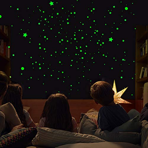 Realistic Tiny 3D Domed Glow in The Dark Stars, 826pcs Glow Dots and Stars, Adhesive Glow Stars for Kids Bedroom,Luminous Stars Stickers Create a Realistic Starry Sky,Room Decor,Wall Stickers