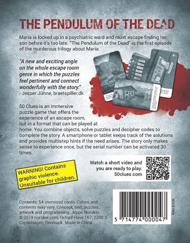 COILEDSPRING 50 Clues | 50 Clues - Part 1: The Pendulm of The Dead | Puzzle Escape Game | Ages 16+ | 1-5 Players | 90 Minutes Playing Time