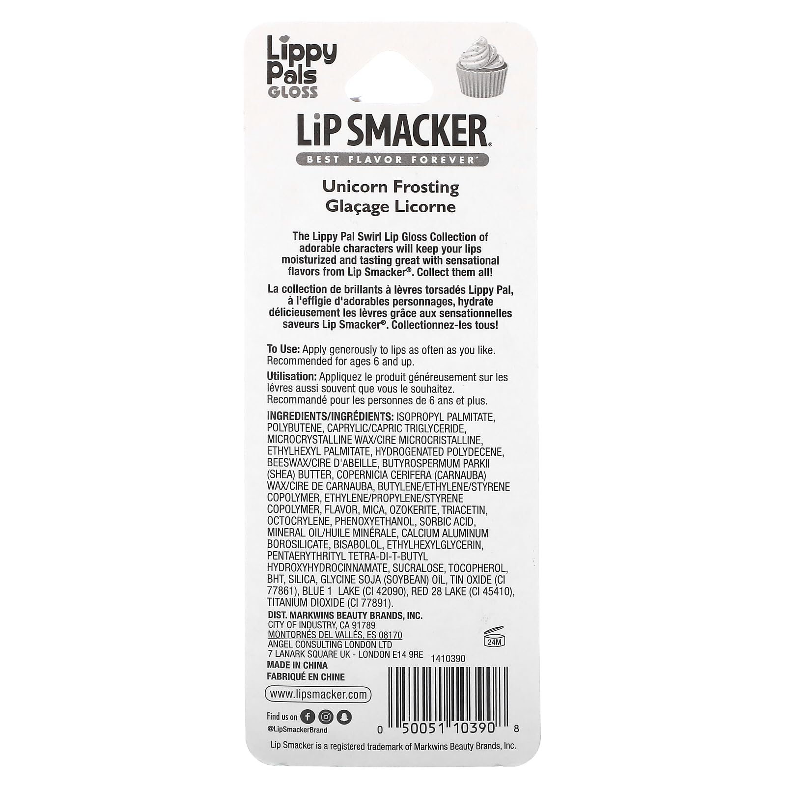 Lip Smacker Lippy Pals Swirls Unicorn, Flavored Moisturizing & Smoothing Soft Shine Lip Balm, Hydrating & Protecting Fun Tasty Glossy Finish, Cruelty-Free & Vegan - Unicorn Frosting