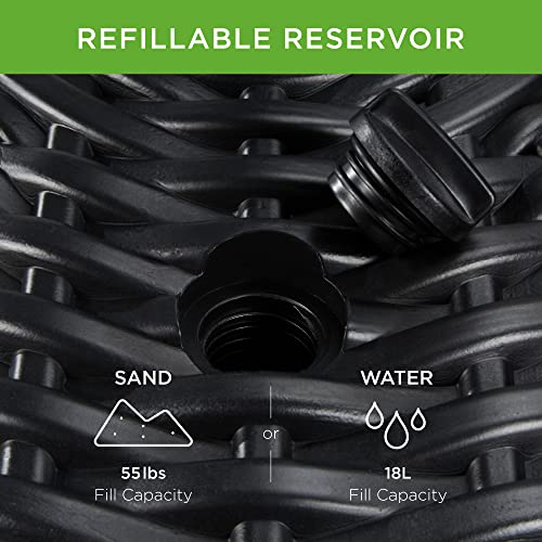 Best Choice Products Fillable Umbrella Base Stand, Round Faux Wicker Plastic Patio Umbrella Base Stand, Pole Holder for Outdoor, Lawn w/ 55lbs Weight Capacity, 2 Adjustment Knobs