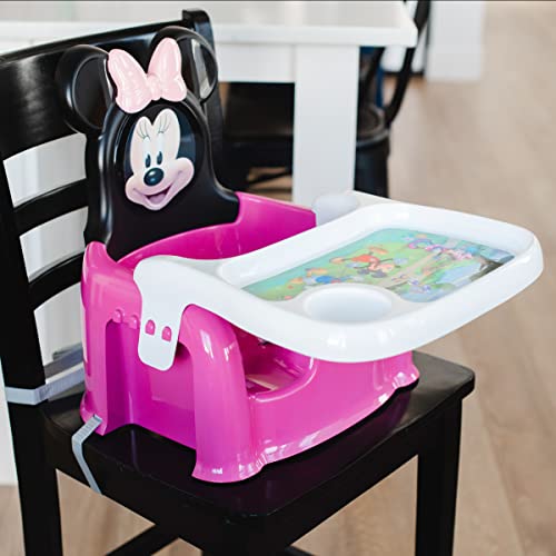 Disney Minnie Mouse Mealtime Baby Toddler Booster Seat with Adjustable Tray β Portable Booster Seat for Dining Table β Travel Essentials for Baby
