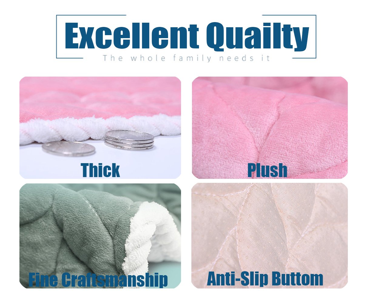 Liveinu Plush Fleece Incontinence Underpads Waterproof Reusable Incontinence Bed Pad Washable Incontinence Underpads 8 Cups Absorbency Mattress Protector for Adults, Kids and Pets Pink 35"x47"