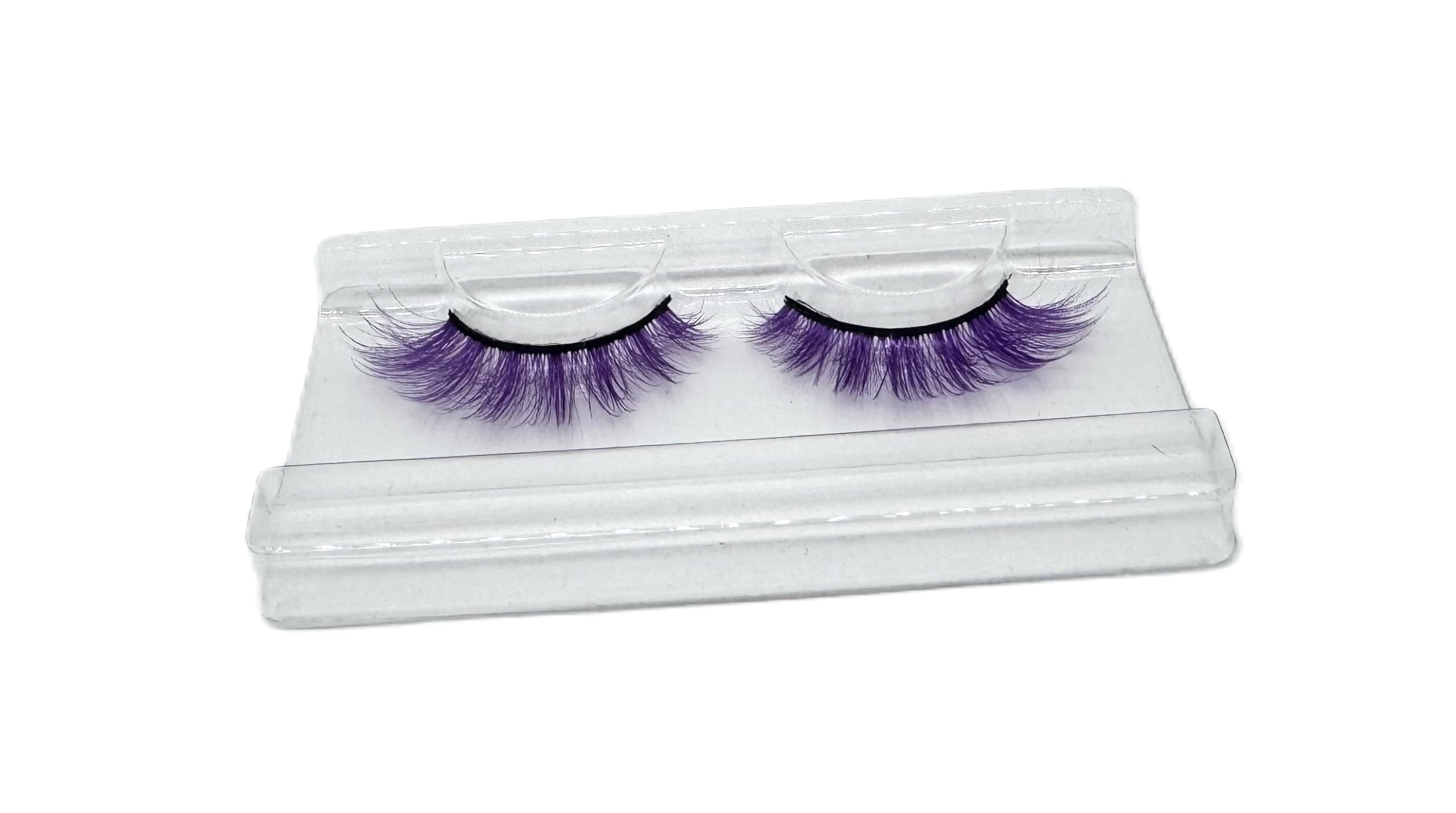 Alluring Synthetick Mink Lashes Reusable Strip False Eyelashes Hand-made Cat-Eye, Fun Color Lashes - PURPLE