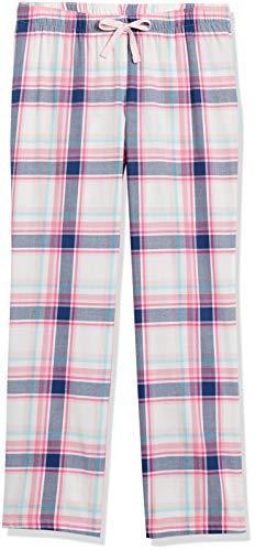 Amazon Essentials Women's Flannel Sleep Pant (Available in Plus Size), Pink White Large Plaid, Small