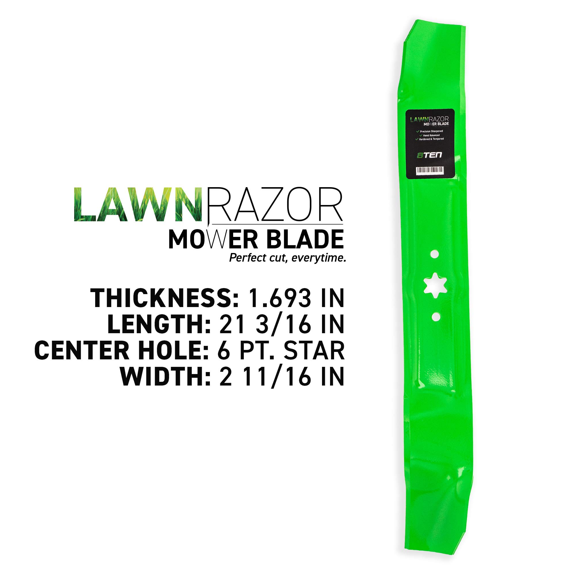 8TEN LawnRAZOR Mower Blade Set for MTD Cub Cadet 942-04126 RZT LT1040 LT1042 42 inch Deck (Heavy Duty High Lift)