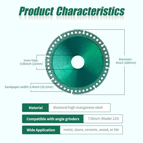 Angle Grinder, Indestructible Disc 2.0 - Cut Everything in Seconds, 2024 Upgrade Indestructible Disc for Angle Grinder 7/8 inch,Diamond Metal Cutting Disc for Angle Grinder(3Pcs)