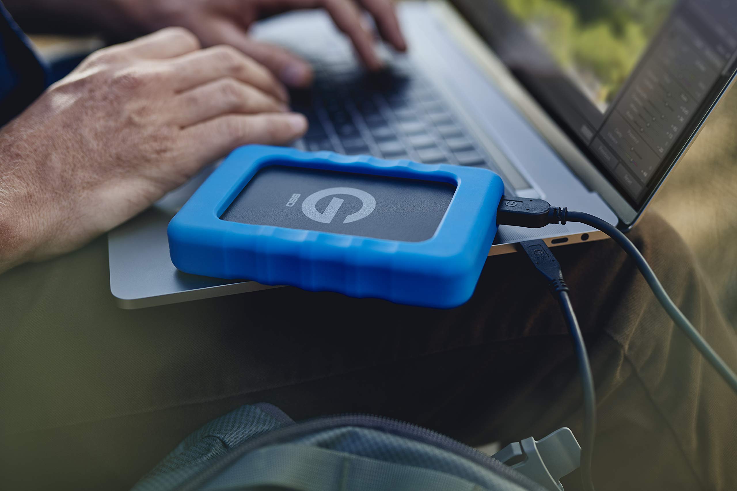 G-Technology 1TB G-DRIVE ev RaW SSD Portable External Storage with Removable Protective Rubber Bumper - USB 3.0 - 0G04759-1