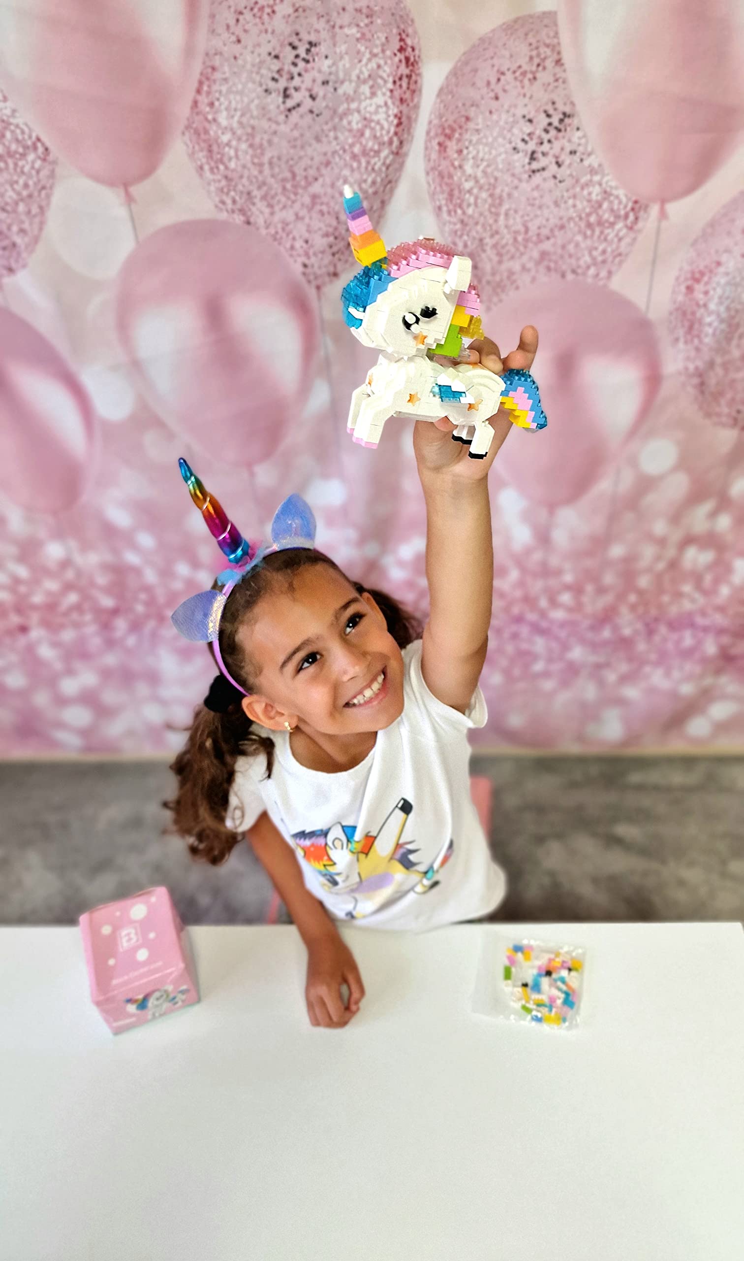BLOCK CENTER 3D Nano Blocks Unicorn [Upgraded Model], 3D Toy Pet Building Block Set, Nanoblocks and Micro Building Blocks Kit for Kids, Teens, and Adults (640 Pieces)