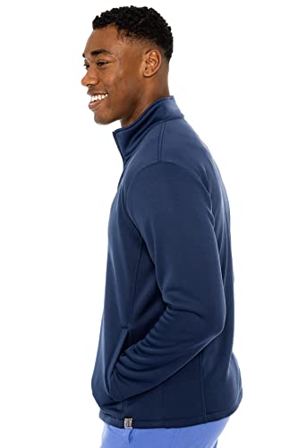 Med Couture Men's Bonded Fleece Jacket, Navy, Large