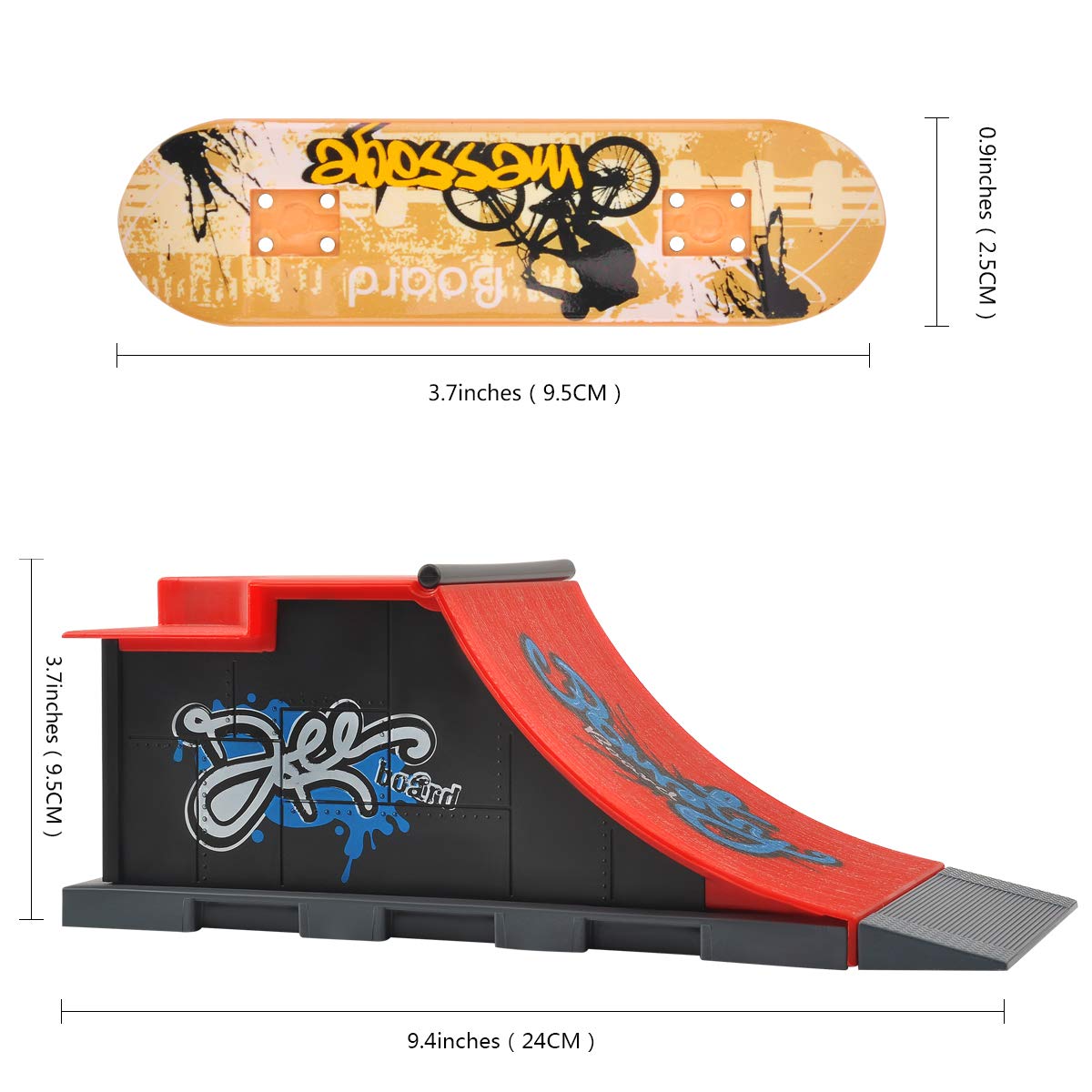 CS COSDDI Skateboard Ramp Set β Finger Skateboard Set with Fingerboards, Fingerboard Skate Park Ramp, DIY Assembly Mini Finger Skateboard Ultimate Park Set Ramps for Kids Birthday Gift(C)
