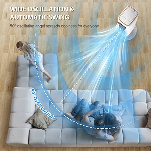 Evaporative Air Cooler Air Conditioner Portable with Remote Control, 50 Degree Oscillation, 3 Speeds & Adjustable Modes, 15 Hour Timer with Ice Packs for Home Office School Outdoor