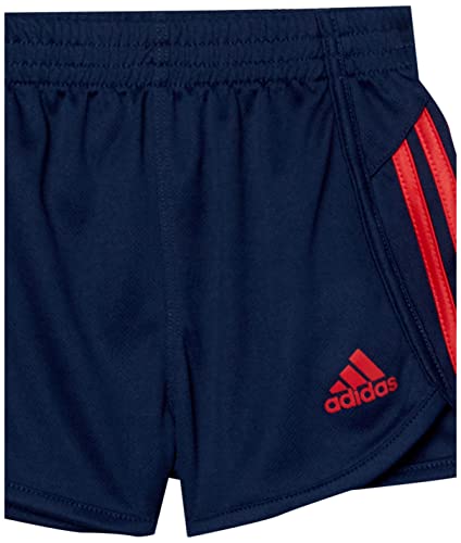 adidas Girls' Baby 2 Piece Graphic Tee & Mesh Short Set, Vivid Red, 24 Months