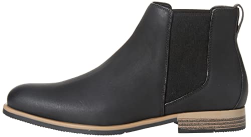 Amazon Essentials Men's Chelsea Boot, Black Faux Leather, 11