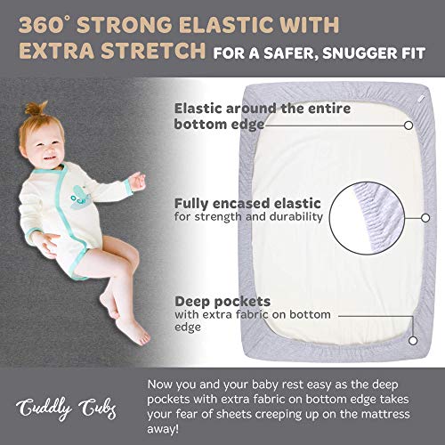 Fitted Pack and Play Sheets Compatible ith Graco Pack n Play and Other 27 x 39 Inch Playard Mattress Pad β Heather Grey β 2 Pack