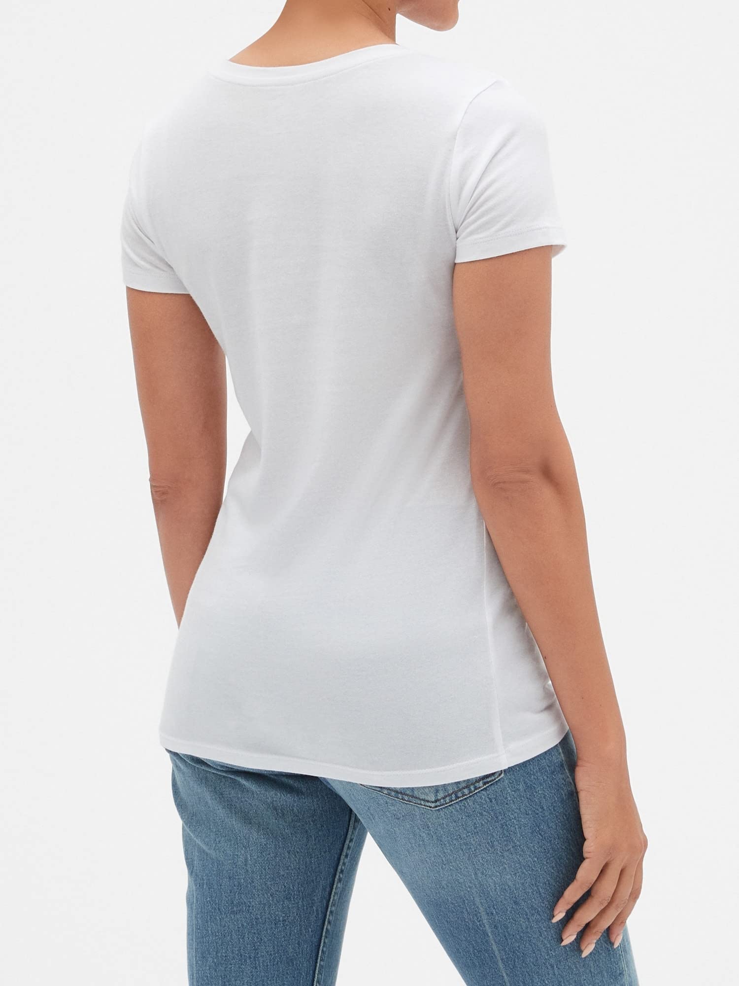 GAP Womens Favorite T-Shirt T Shirt, White 2, Medium US