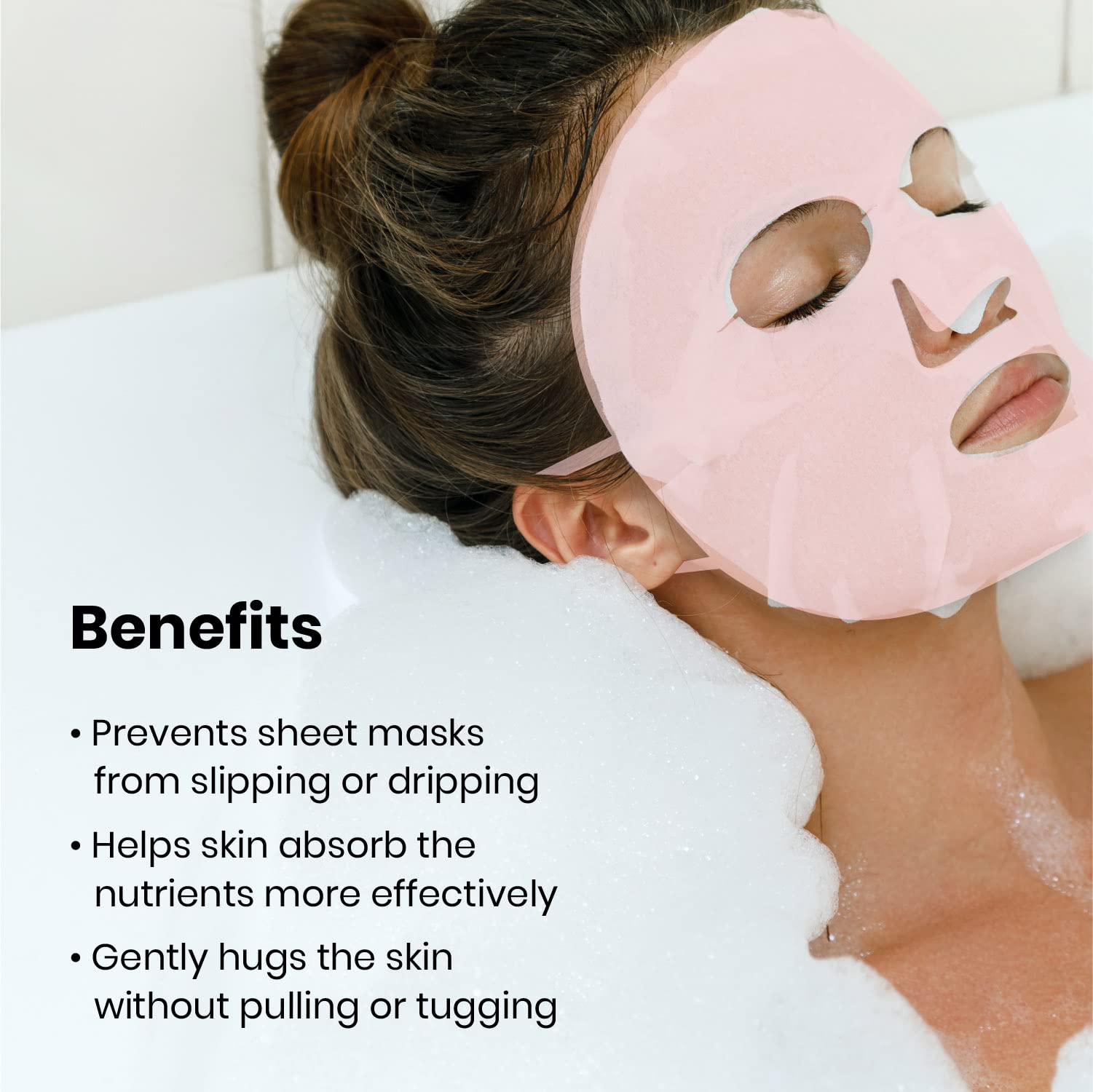 Lindo Silimask - Reusable Anti-Wrinkle Silicone Face Mask Holder for Sheet Masks, Moisturizing Facial Mask Cover, Prevent Evaporation, Beauty Face Tool, Travel Pouch Included, 2 Pack
