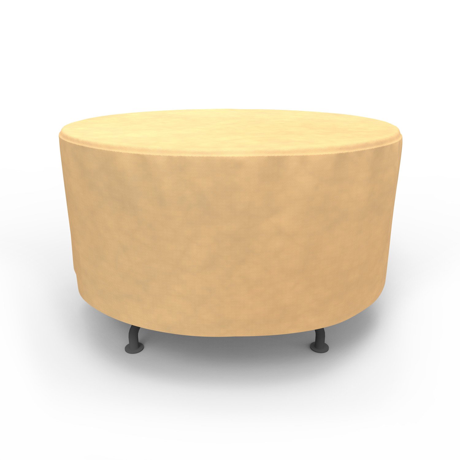 Budge P5A22SF1 All Seasons Round Patio Table Cover Lightweight, UV-Resistant, Medium, Tan