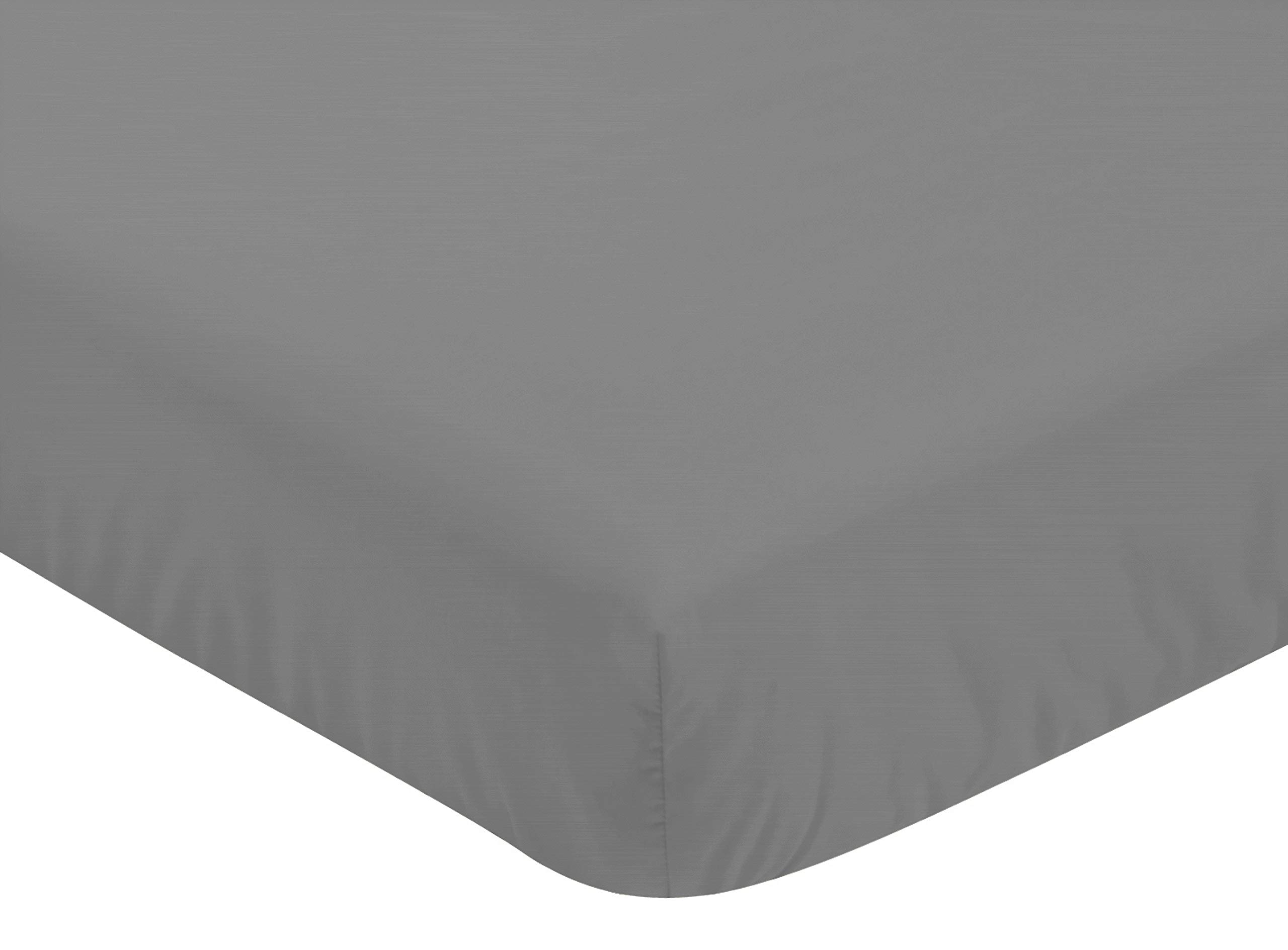 Fitted Crib Sheet for Modern Gray and Orange Stripe Baby/Toddler Bedding - Solid Grey