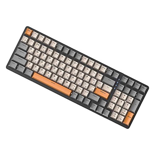 balikha Russian Mechanical Gaming Keyboard Backlight Mode USB Wired 100 Keys Portable for Laptop, Style B