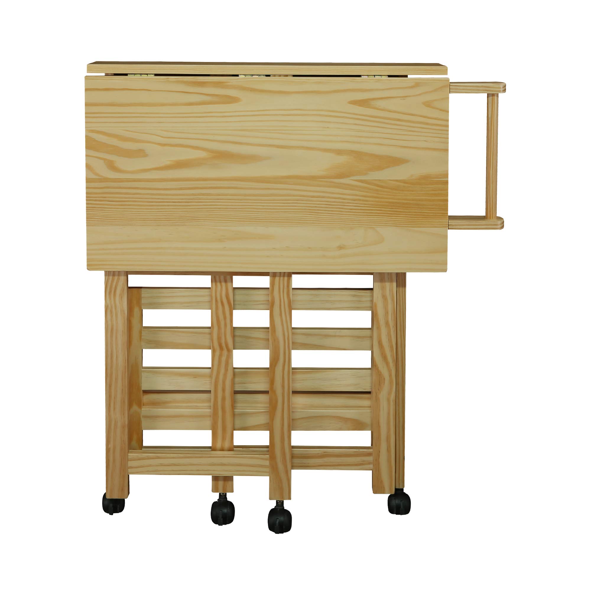 Casual Home Trek Folding Natural Kitchen Cart, 27" W