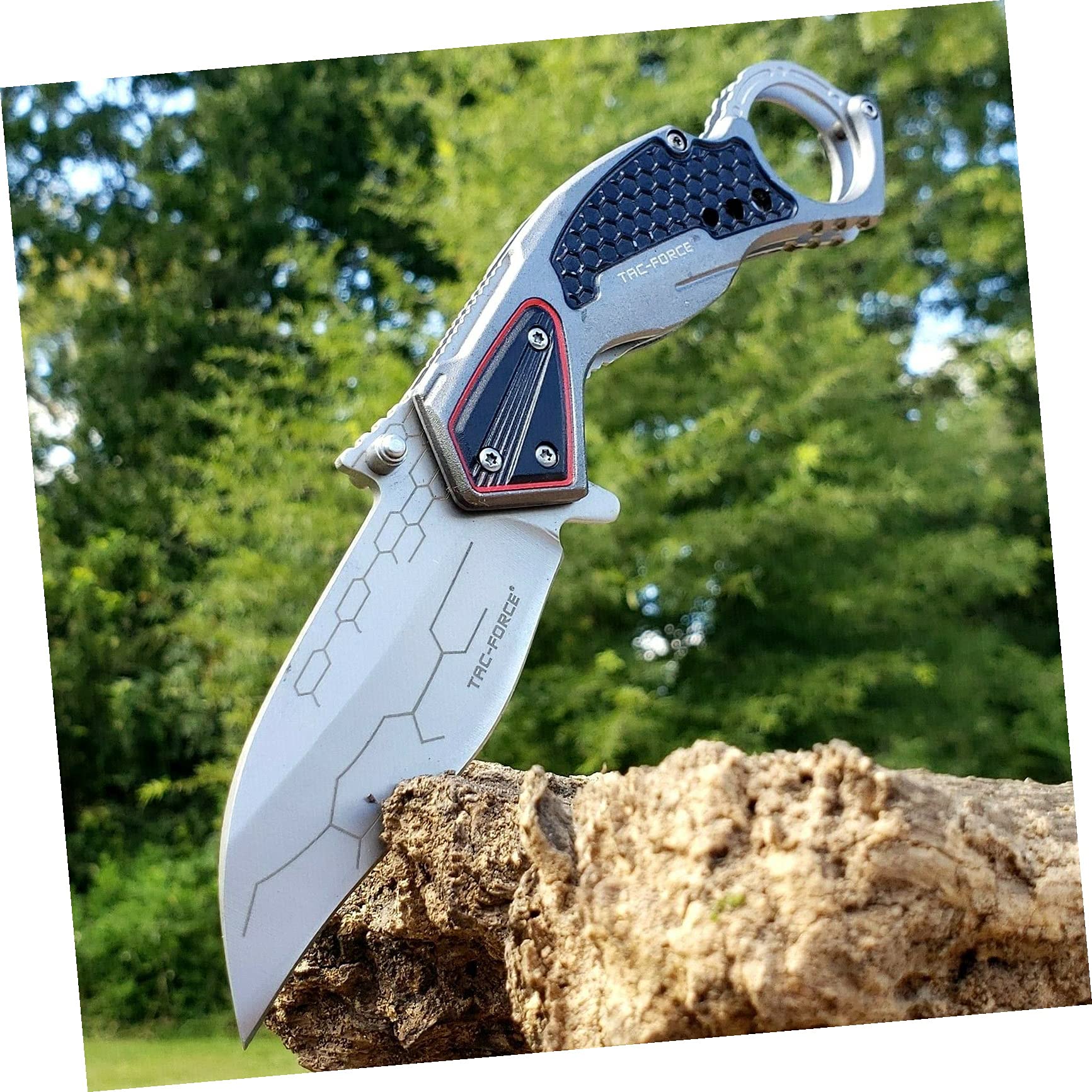 8" Gray Karambit Open Folding Pocket Knife Outdoor Survival Hunting Knife for Camping by Survival Steel
