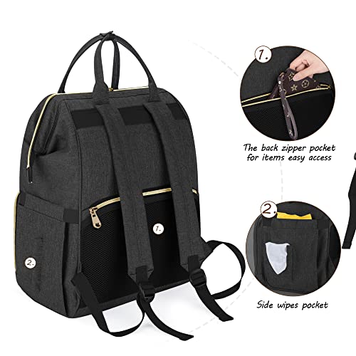 CURMIO Breast Pump Bag Backpack Compatible for Spectra S1, S2, Medela, Pumping Tote with Compartment for Cooler Bag, with Padded Laptop Sleeve for Working Moms, Black