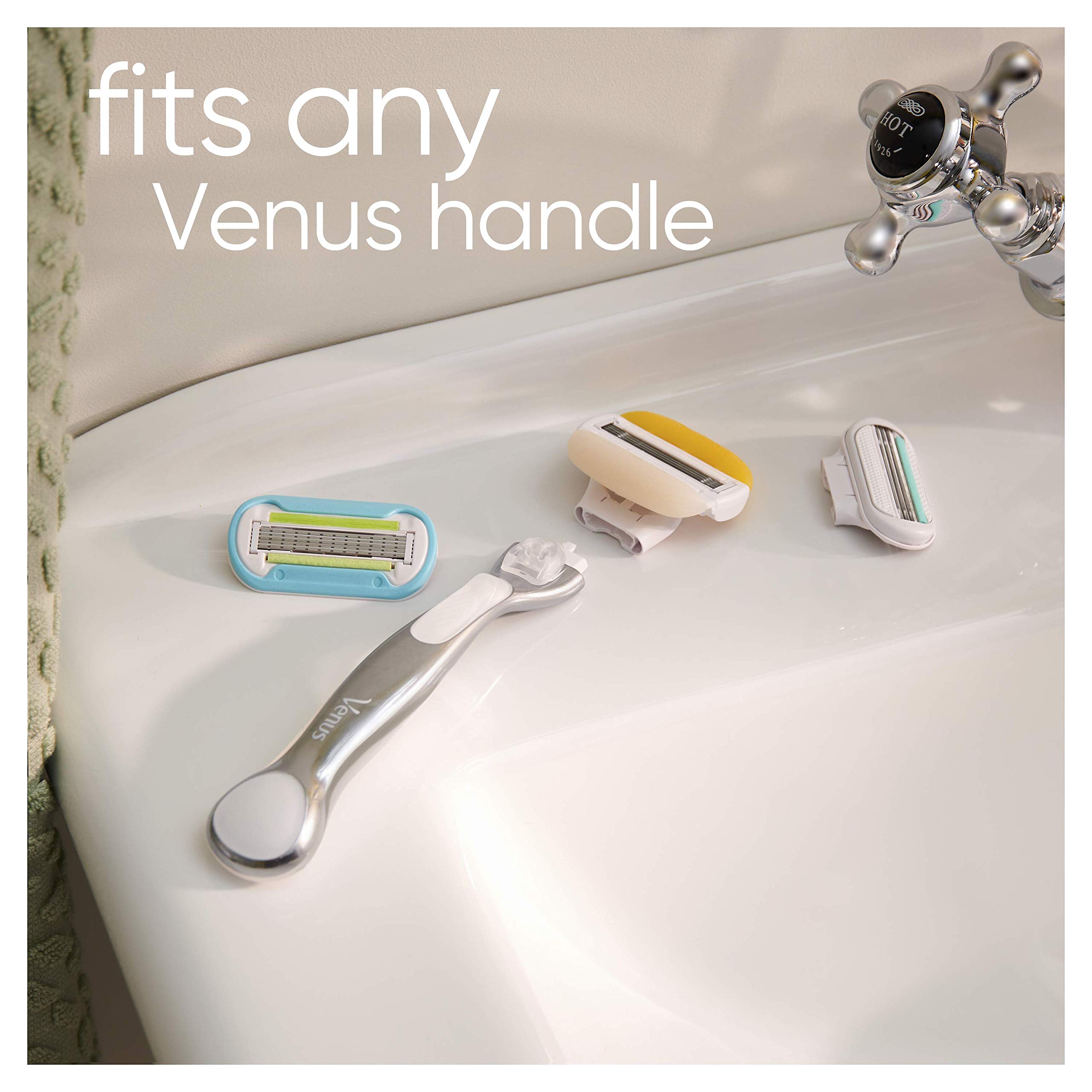 Gillette Venus ComfortGlide Coconut with Olay Razor Blades Women, Pack of 6 2-In-1 Razor Blade Refills with Moisture Bars (Packaging May Vary)