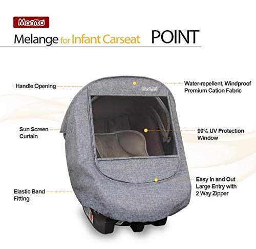 Manito Melange Infant Carseat Weather Shield (Black)
