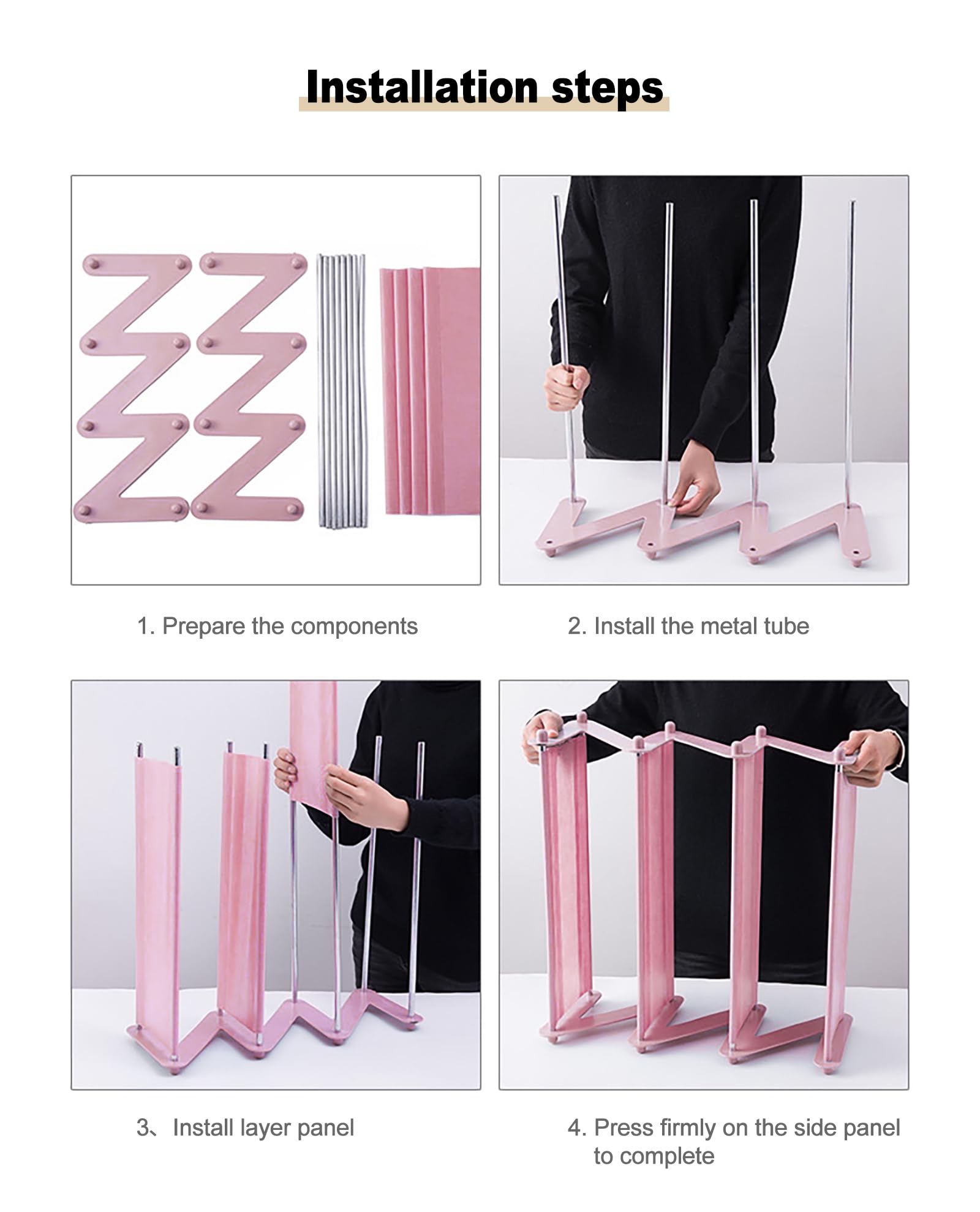 BOOMWAY MAR 2 Packes Mini Shoe Rack, Organize Your Little One's Shoes with This Cute Z-Shaped Kids Shoe Rack!