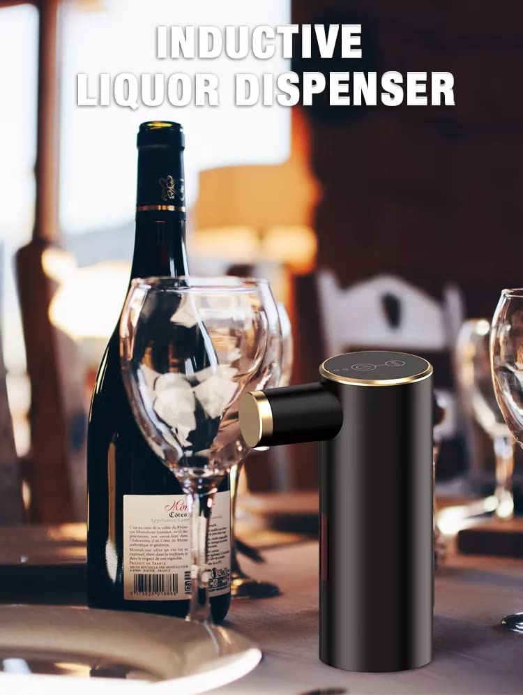 Automatic/Manual Wine Aerator, USB Rechargeable Wine Pump Dispenser Electric Aeration and Decanter Wine Spout Pourer, Red & White Wine Accessories Automatic Aerator β White