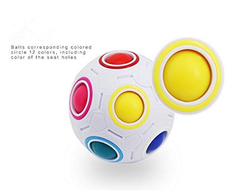CuberSpeed Rainbow Ball Magic Cube Fidget Toy Puzzle Magic Rainbow Ball Puzzle Fun Fidget