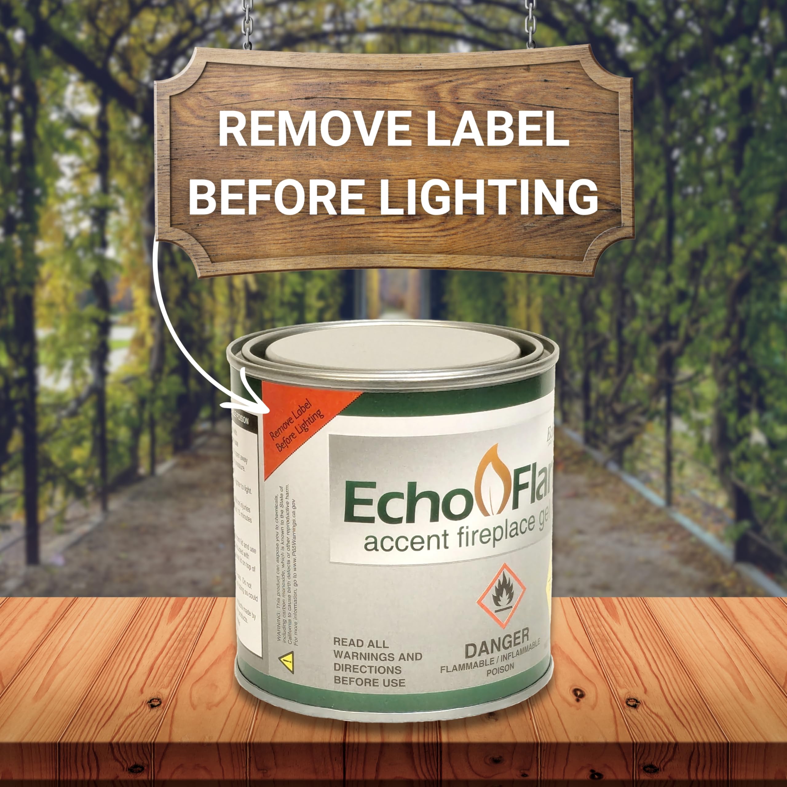 Echo Valley EchoFlame Gel-Fuel for Indoor/Outdoor Fireplaces (Pack of12)