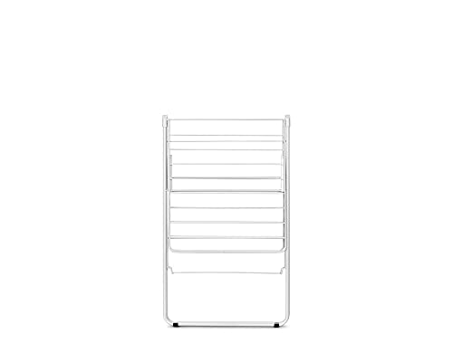 Brabantia HangOn Laundry Drying Rack (20m / Fresh White) Compact, Foldaway, Adjustable Indoor Stainless Steel Clothes Horse
