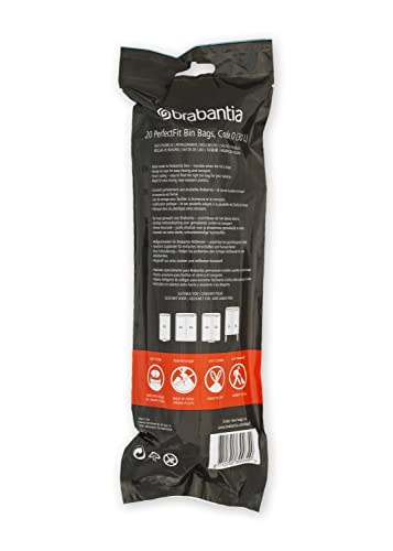 Brabantia PerfectFit Trash Bags (Size O/8 Gal) Thick Plastic Trash Can Liners with Drawstring Handles (120 Bags)