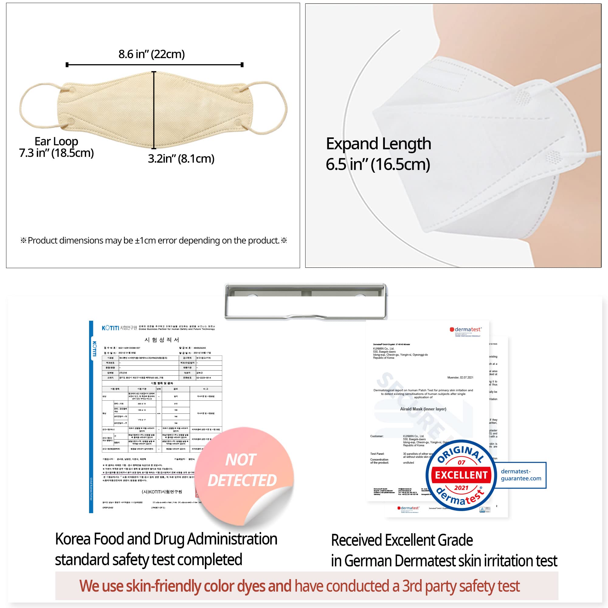 AIRAID-KF94 [Individually Wrapped] - Made in Korea, 3D Multicolor Packs, Face Protective Mask, Adult and Older Teens (Beige-20P)
